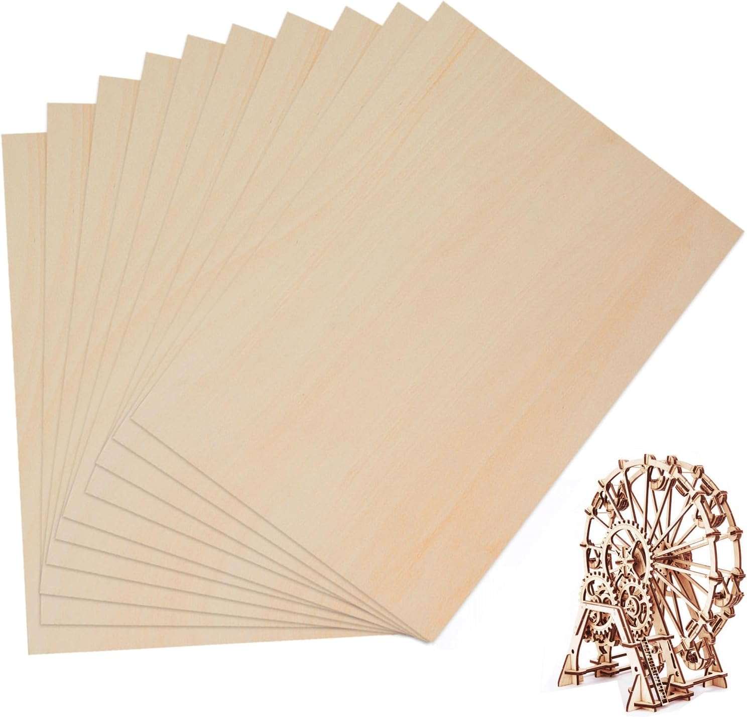 Tablero Contrachapado de Madera de Tilo Natural 420x300x3mm - Pack 10 ...